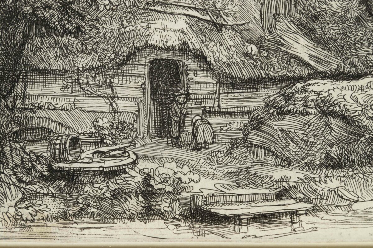 Rembrandt van Rijn Landscape with a cottage and a large tree 1641