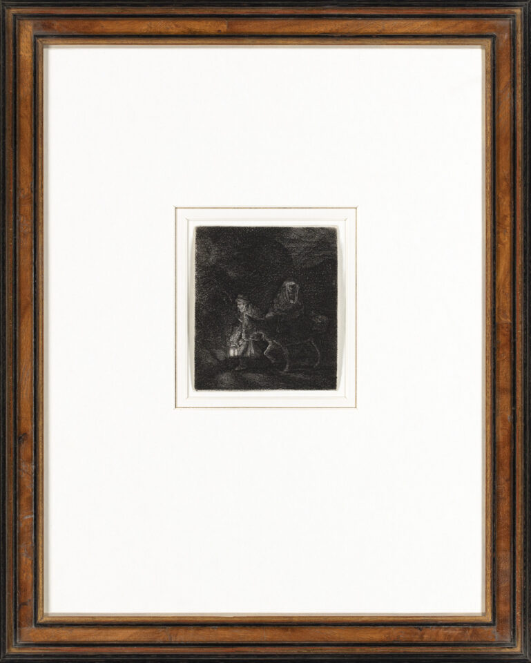 Rembrandt van Rijn The Flight into Egypt a night piece 1651 ets