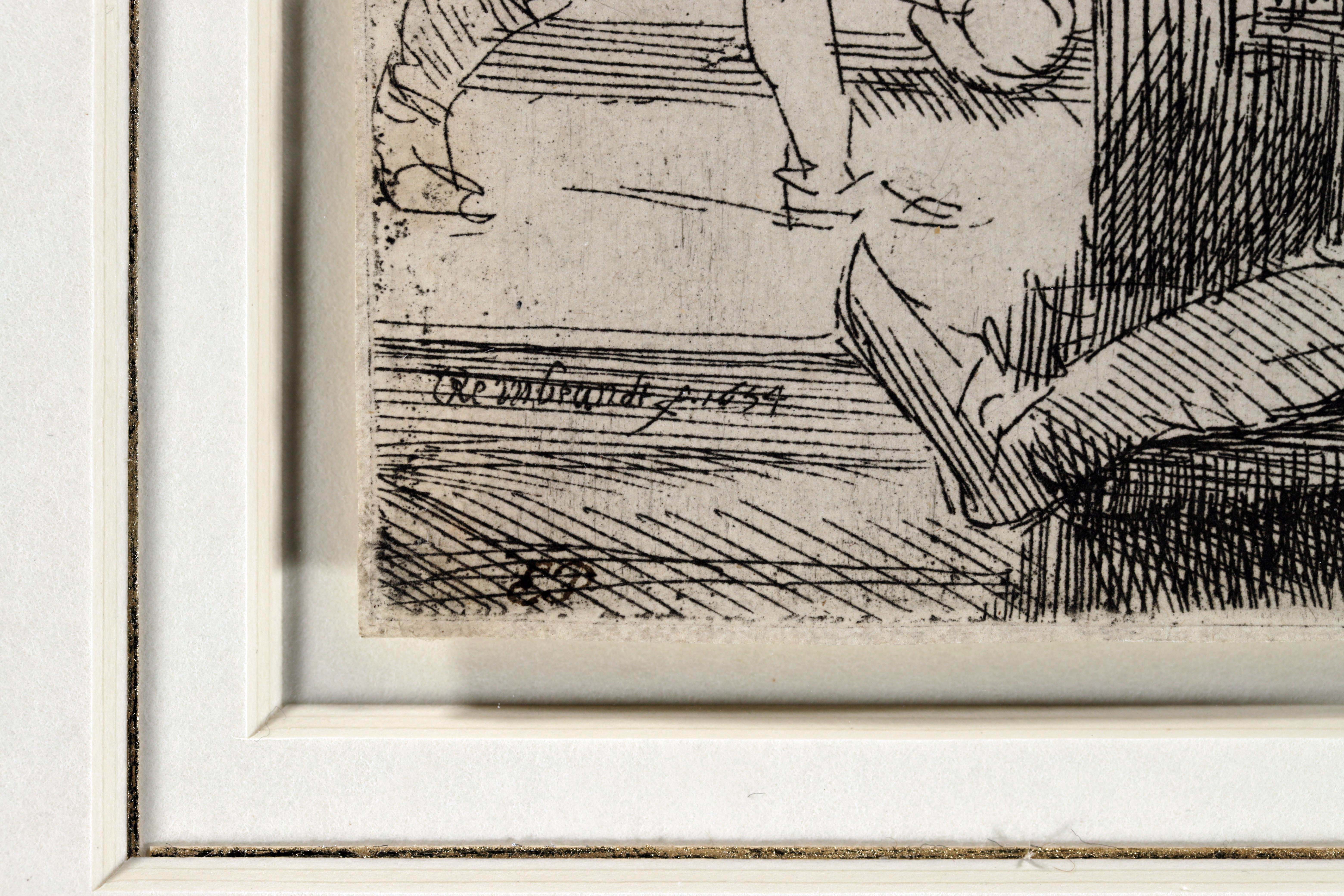 Rembrandt van Rijn The Ringball Player or Kolf player 1654 etching