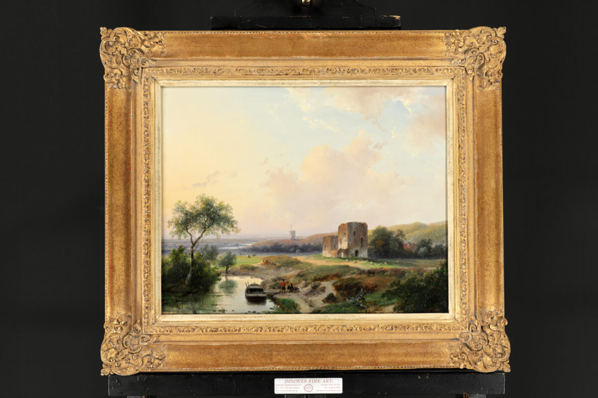 Andreas Schelfhout - Landscape near Haarlem - schilderij te koop