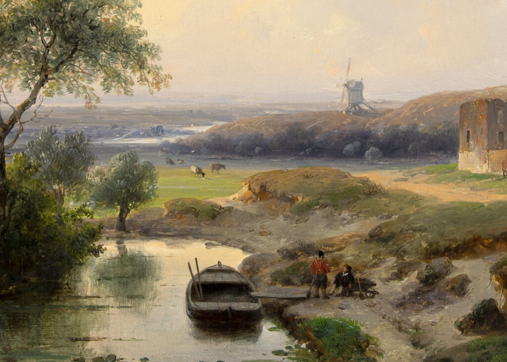 Andreas Schelfhout - Landscape near Haarlem - schilderij te koop